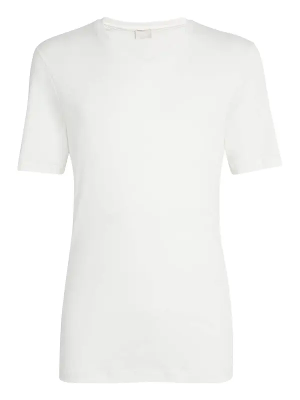 Hanro Sea Island Cotton V-neck T-shirt - White