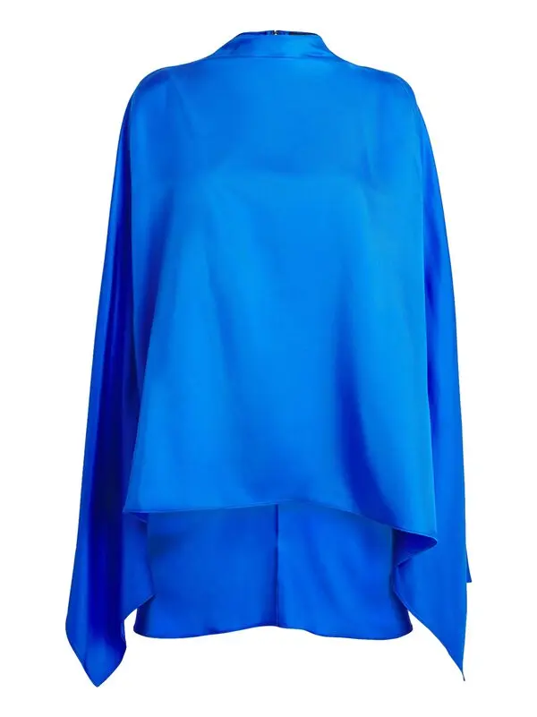 Lapointe Oversized Silk Cape - Blue