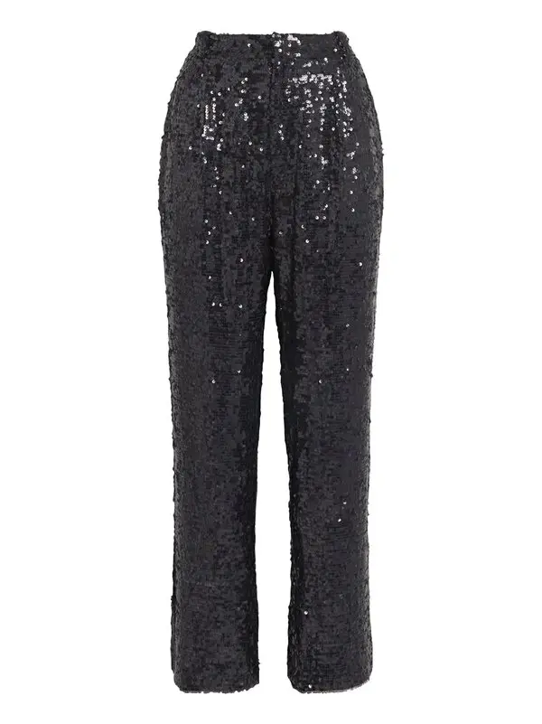 Lapointe Sequin Pleated Tapered Trousers - Blue