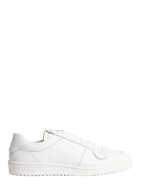 Sandro Leather Cross Sneakers - Beige