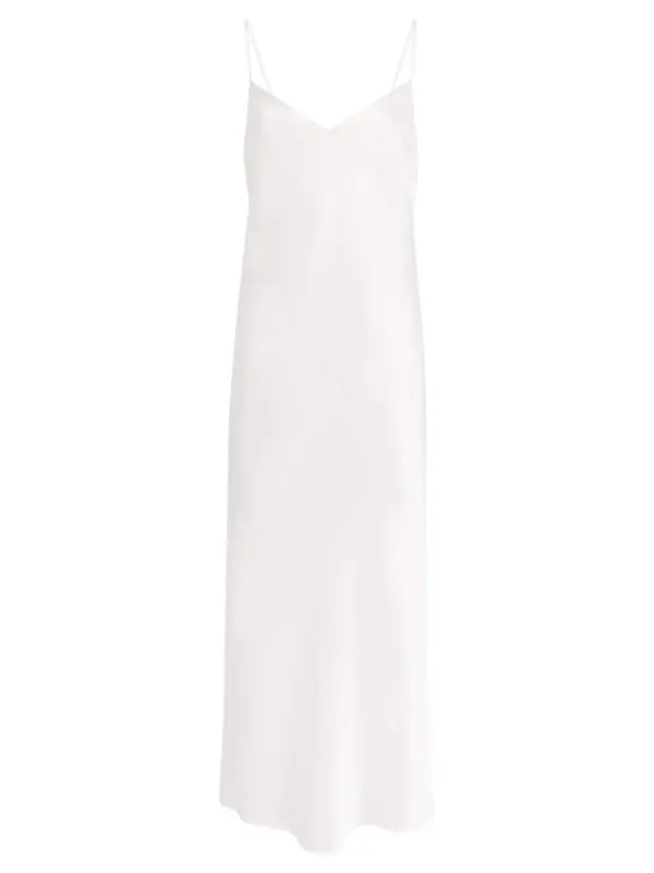 MARJOLAINE Silk Tracy Slip Dress - White