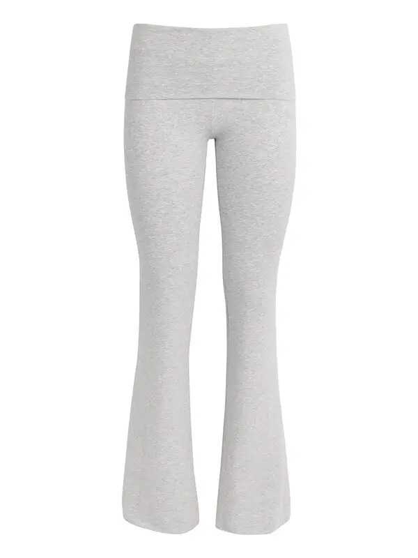 SKIMS Cotton-blend Fold-over Trousers - Grey