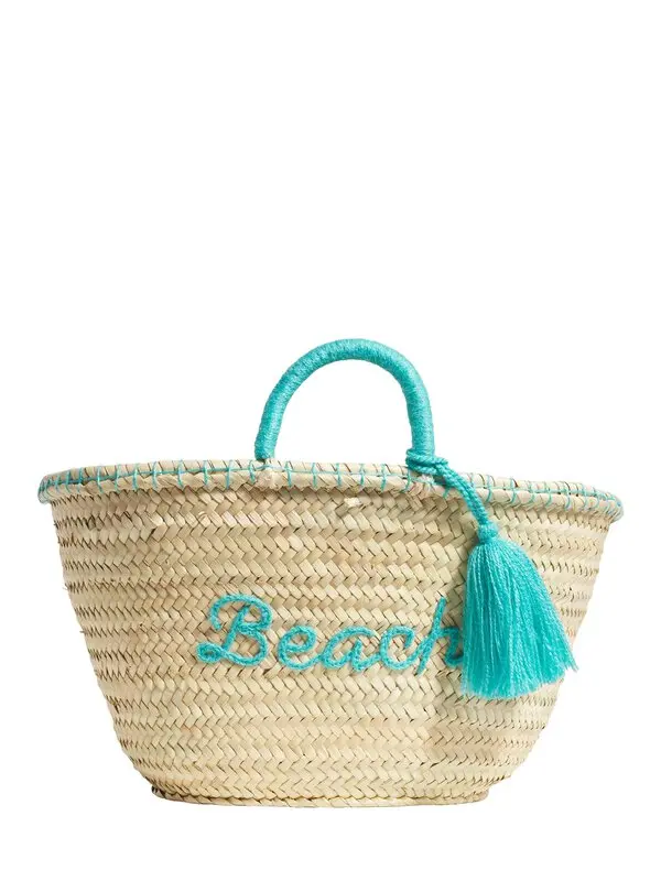 BONITA Beach Basket Tote - Beige