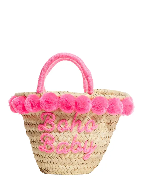 BONITA Pompom Basket Bag - Beige