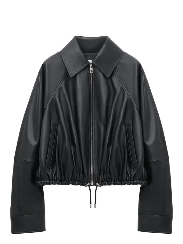Loewe Leather Balloon Jacket - Black