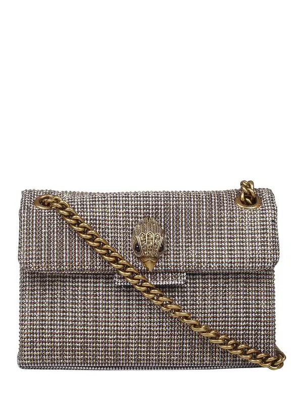 Kurt Geiger Mini Houndstooth Kensington Shoulder Bag - Beige