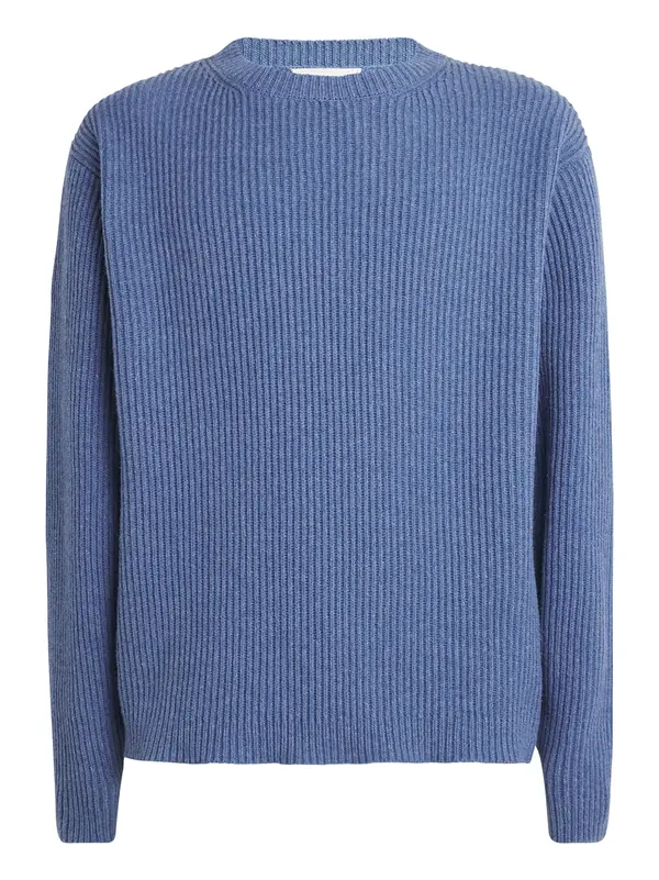 Commas Cotton-wool Fisherman Rib Sweater - Blue