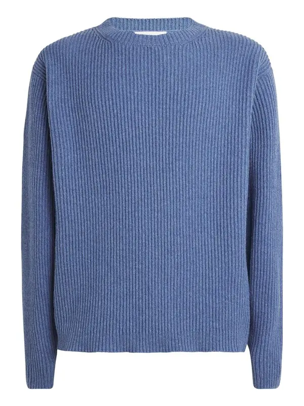 Commas Cotton-wool Fisherman Rib Sweater - Blue