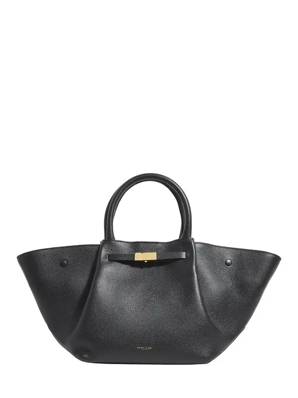 DEMELLIER Leather Midi New York Tote Bag - Black