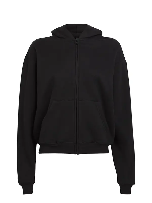 SKIMS Cotton-blend Zip-up Hoodie - Black