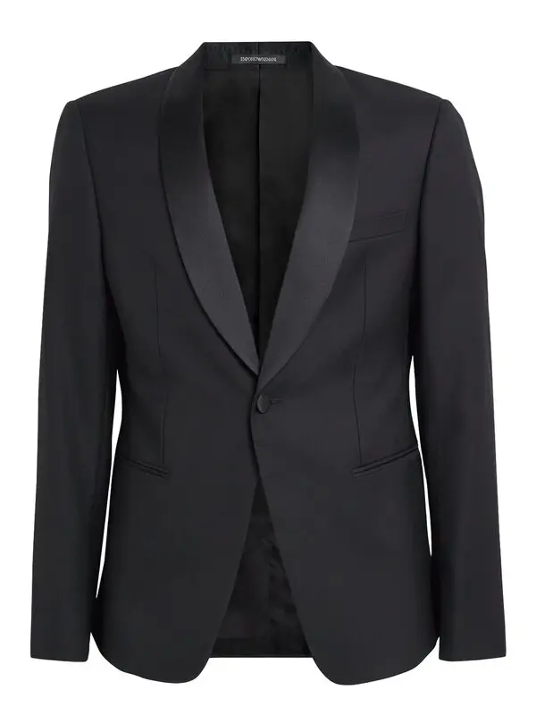 Emporio Armani Virgin Wool Blazer - Black