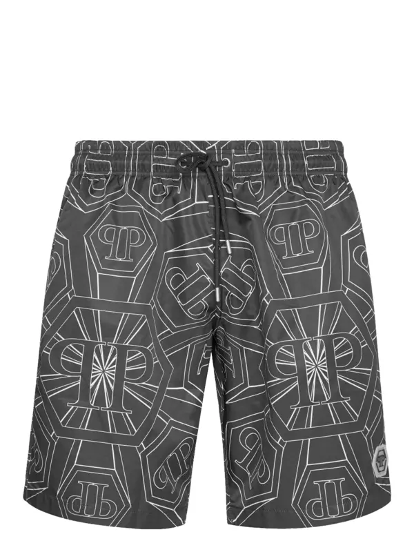 Philipp Plein Monogram Swim Shorts - Grey