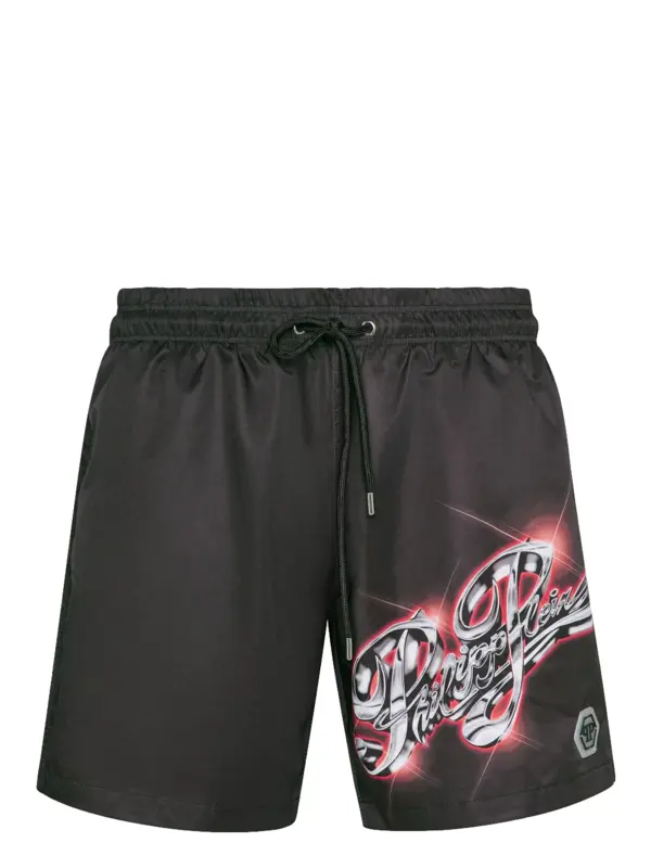 Philipp Plein Printed Swim Shorts - Black