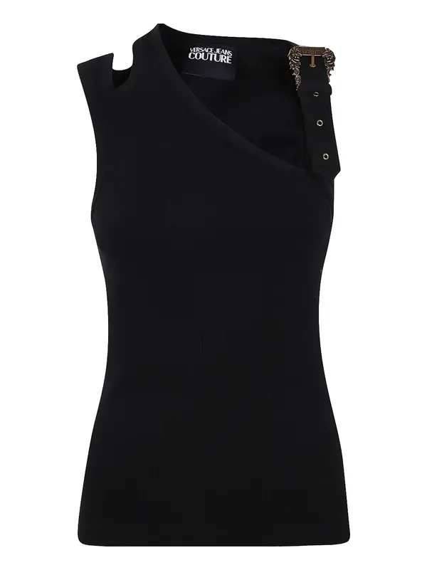 Versace Baroque Buckle Tank Top - Black