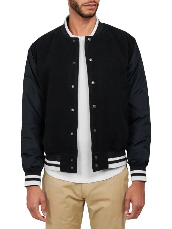 CON.STRUCT Solid Varsity Jacket - Black