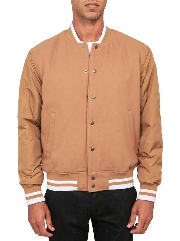 CON.STRUCT Solid Varsity Jacket - Khaki