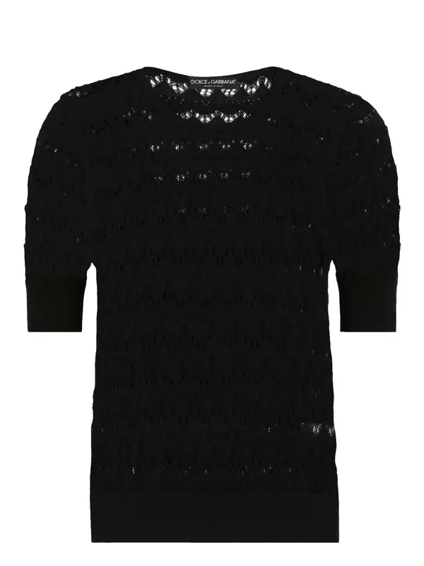 Dolce & Gabbana Crochet-knit T-shirt - Black