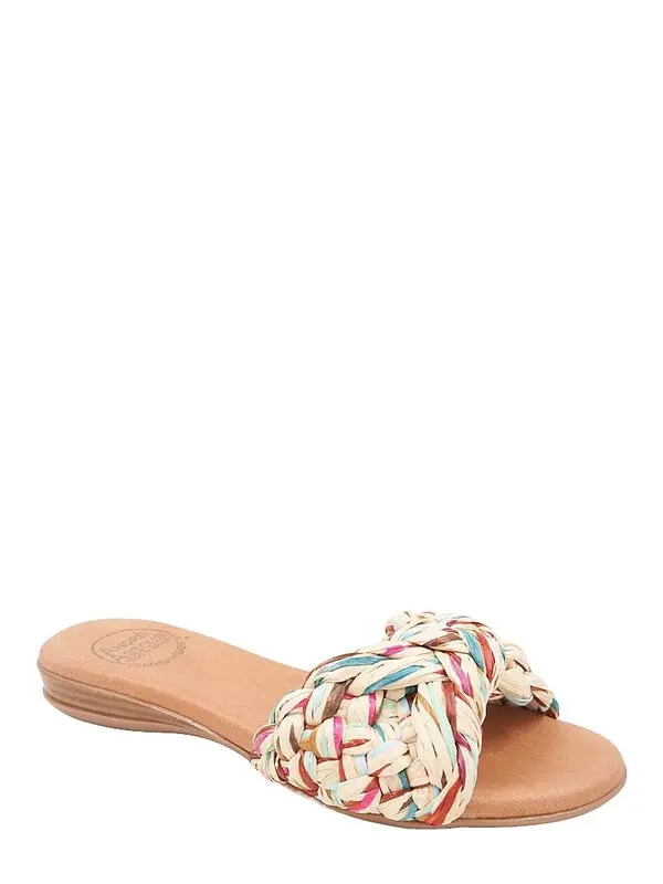 Andre Assous Nahala Slide Sandals - Natural Multi