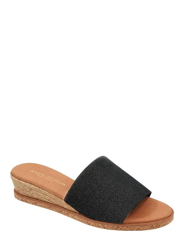 Andre Assous Nessie Wedge Sandals - Black