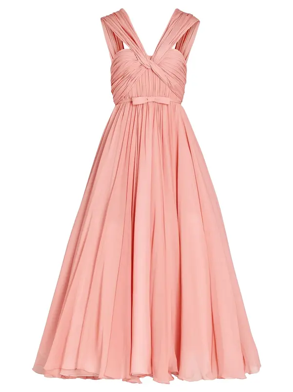 Giambattista Valli Silk Flared Midi Dress - Pink