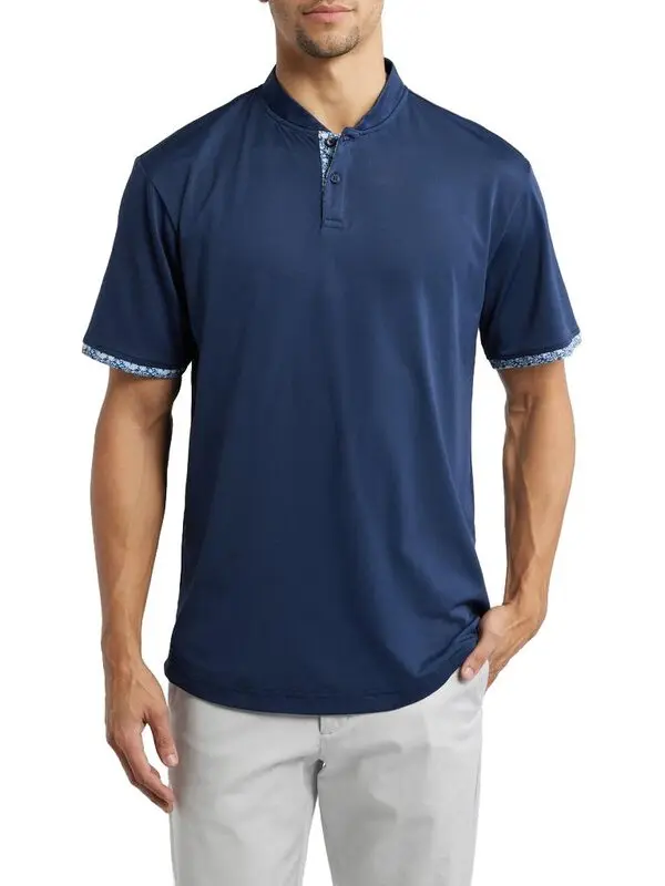 SWANNIES Pace Blade Collar Piqué Polo - Midnight Navy