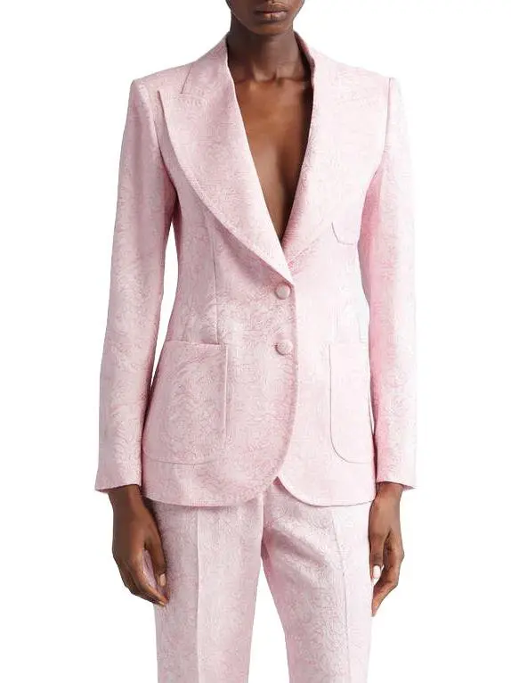 Etro Floral Paisley Jacquard Blazer - Rosa Polvere Chiaro