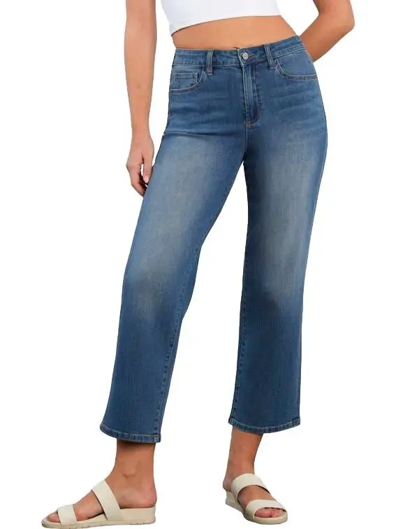 HINT OF BLU Ankle Straight Leg Jeans - Atlas Blue
