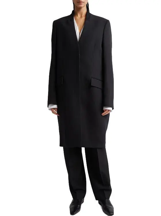 TOTEME Deep Pleated Coat - Black