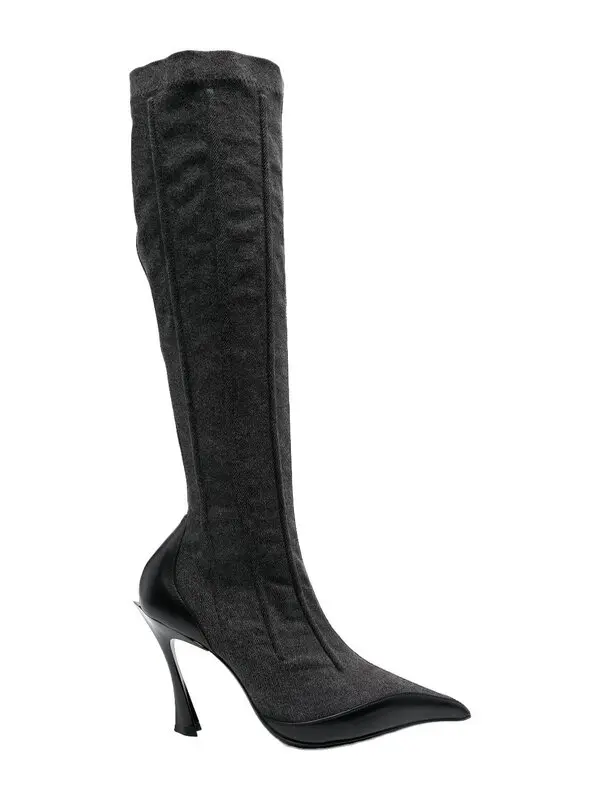 MUGLER 105mm Bi-colour Fang Boots - Black