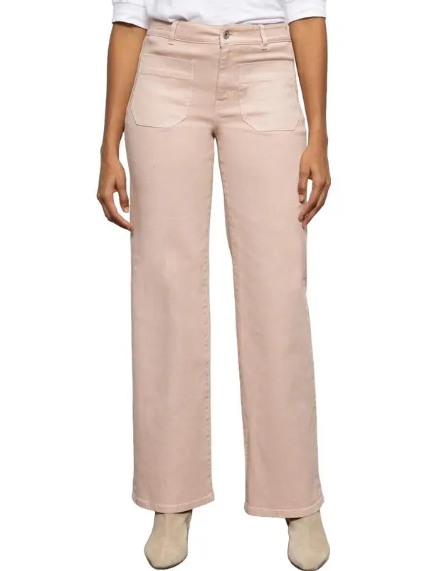Sanctuary Marine Patch Pocket Wide Leg Jeans - Light Rose