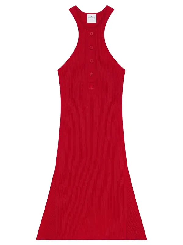 COURREGES Scuba Mini Dress - Red