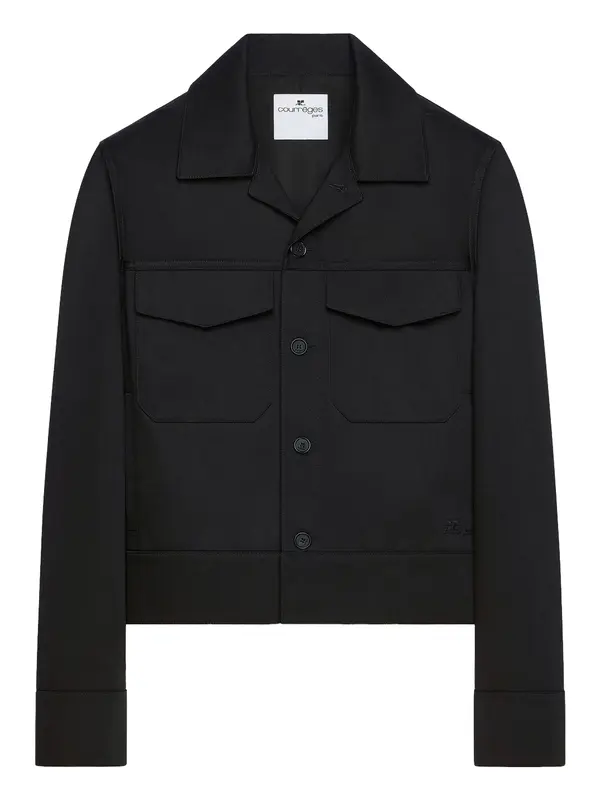 COURREGES Flap-pocket Shirt Jacket - Black