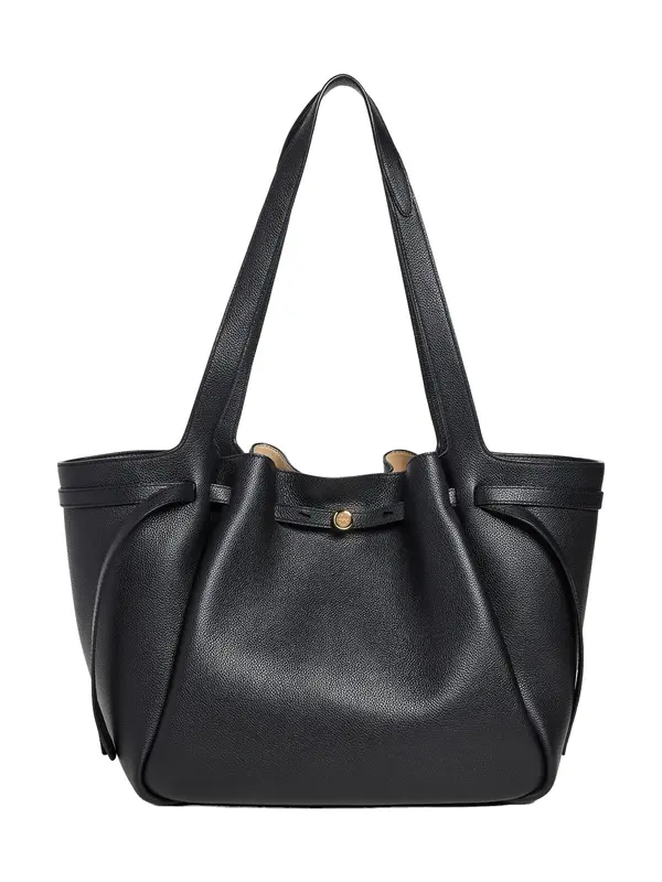 Tory Burch Romy Pebbled Tote - Black