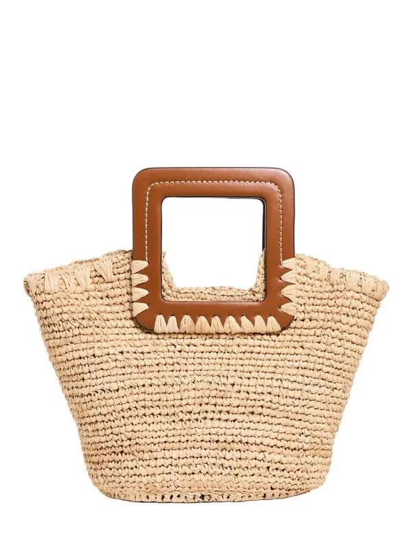 Staud Shirley Raffia Mini Bucket Bag - Natural/tan