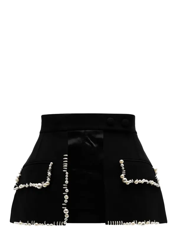 Dice Kayek Pear-embellished Skirt - Black