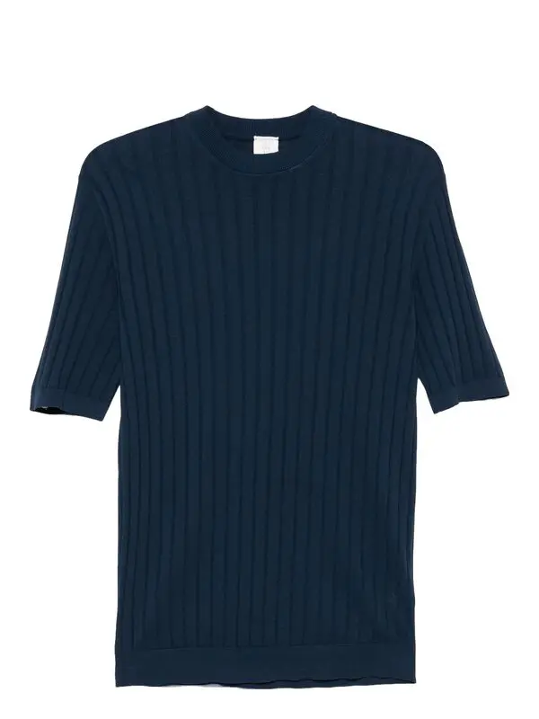 Eleventy Ribbed-knit T-shirt - Blue