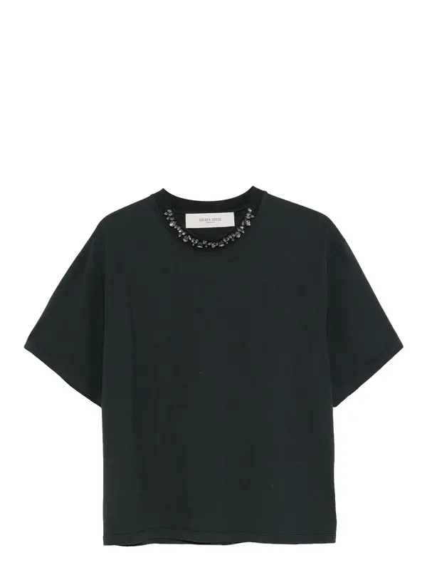GOLDEN GOOSE Crystal-embellished T-shirt - Black