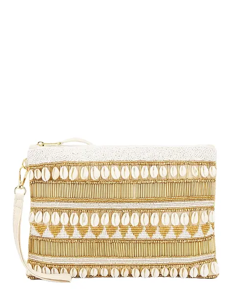 NIKKI BEACH La Plage Bag - White & Gold