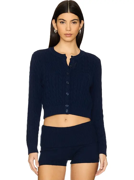 Frankies Bikinis Dudley Cable Knit Cardigan - Starlight