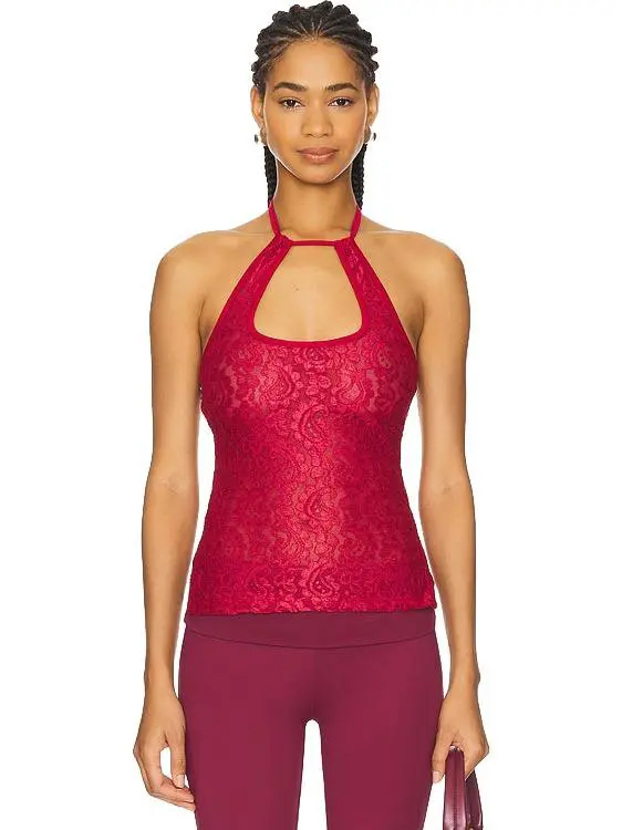 AMELIE TEJE Kiss Kiss Halter Top - Red