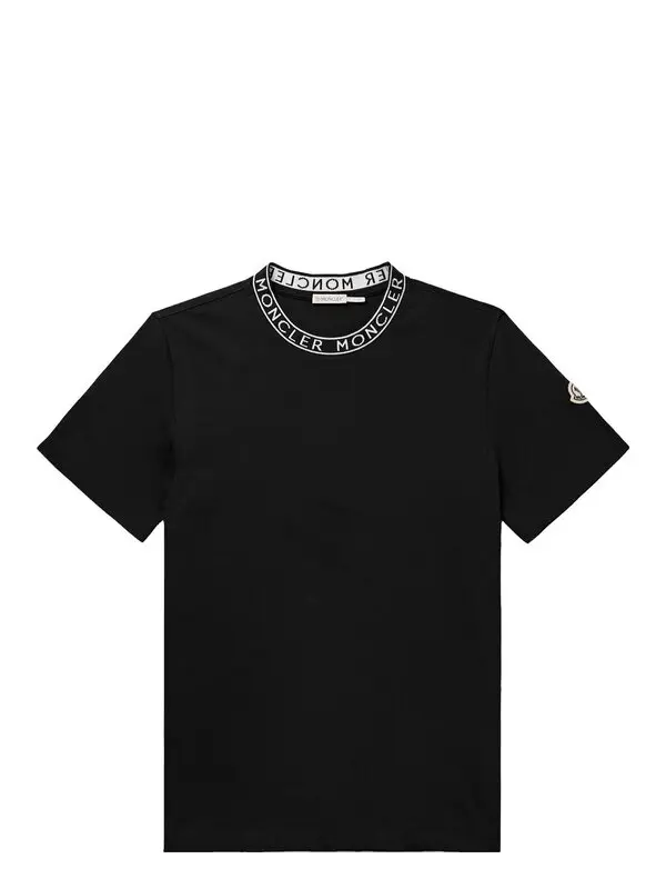 Moncler Slim-fit Logo-appliquéd Cotton-jersey T-shirt - Black