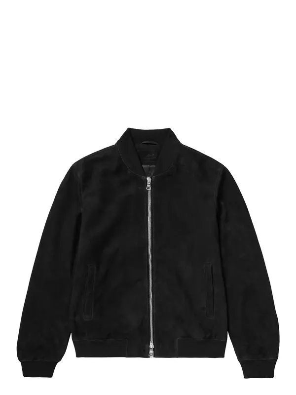 Mr P. Suede Bomber Jacket - Black