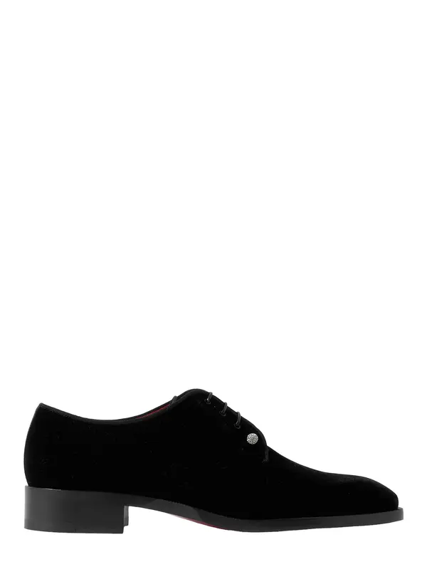 CHRISTIAN LOUBOUTIN Chambeliss Night Velvet Derby Shoes - Black