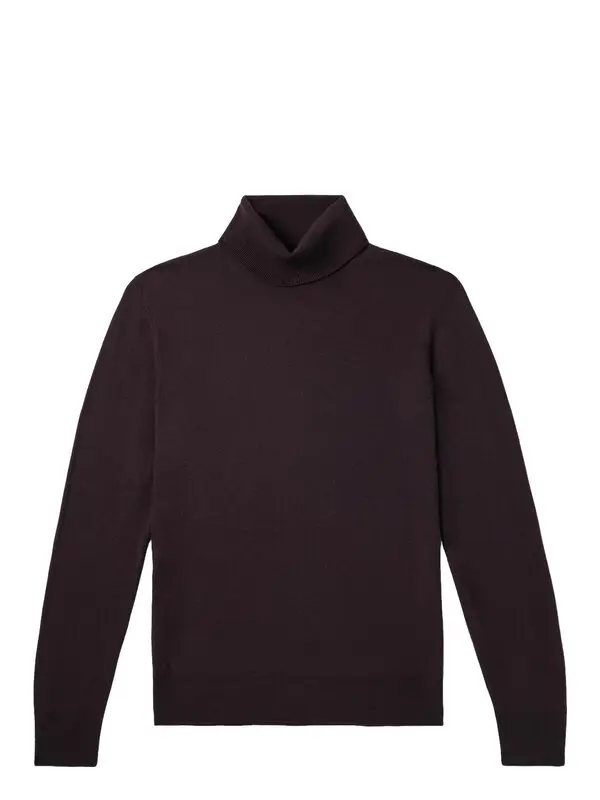 Loro Piana Garment-dyed Baby Cashmere Rollneck Sweater - Brown