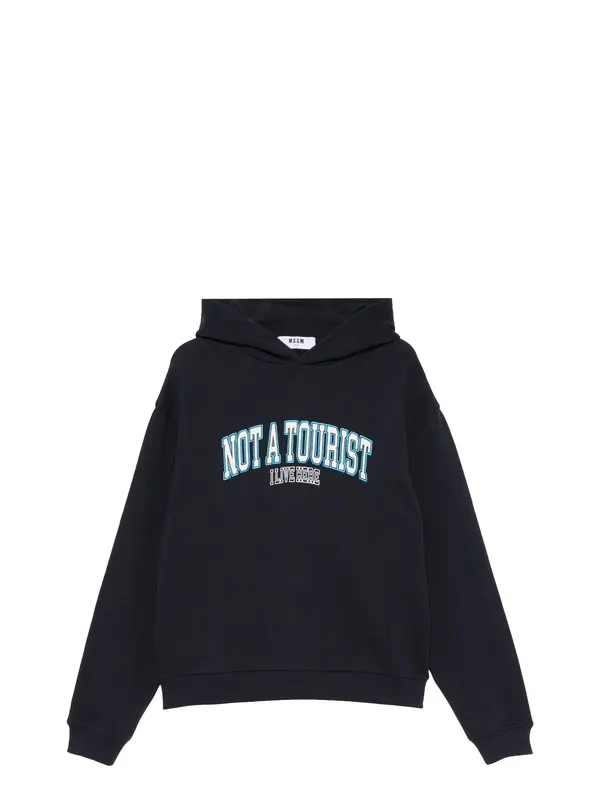 MSGM Not A Tourist-patch Hoodie - Blue