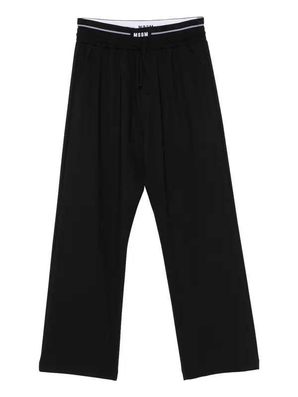 MSGM Logo-waistband Trousers - Black