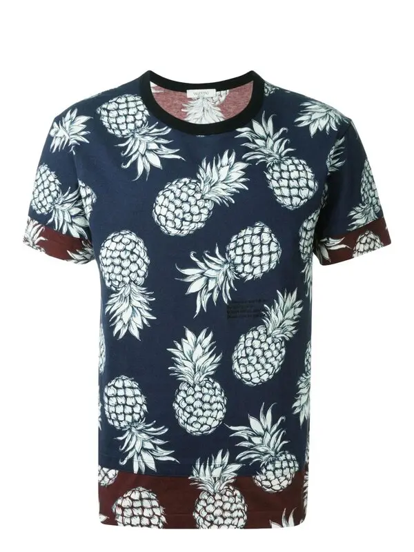 Valentino Garavani Pineapple-print T-shirt - Blue