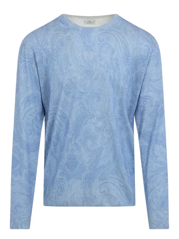 Etro Paisley-print Sweater - Blue