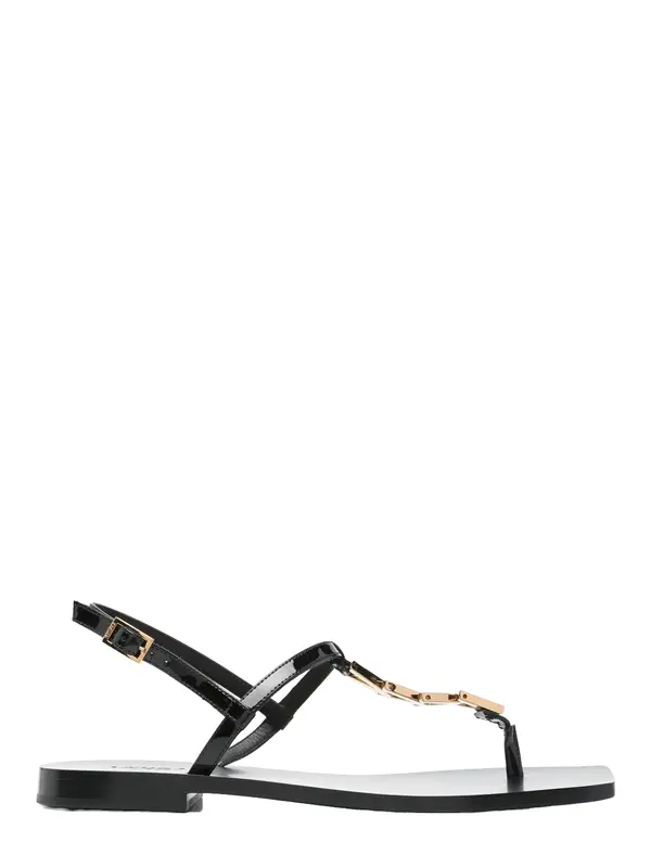 Versace V-chain Sandals - Black