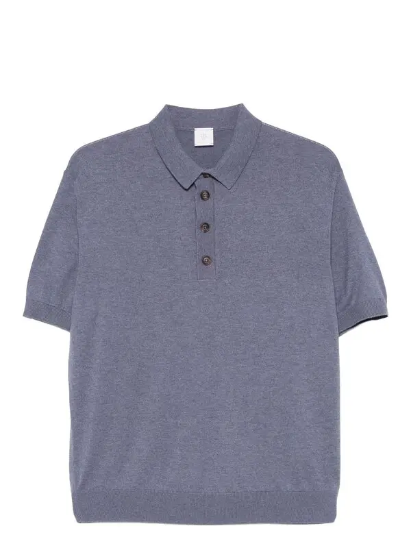 Eleventy Fine-knit Polo Shirt - Blue